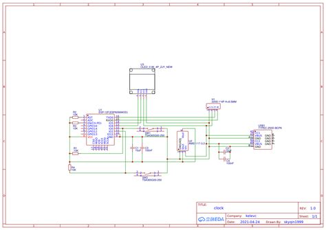 ESP 时钟天气摆件 嘉立创EDA开源硬件平台
