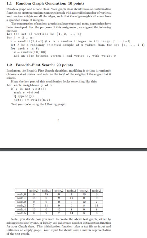 Solved 11 Random Graph Generation 10 Points Create A Graph