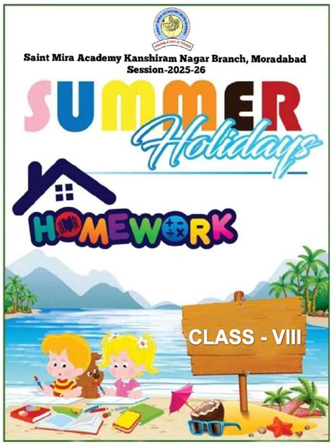 Class 8 Summer Holiday Homework 2025 26 Pdf Payments