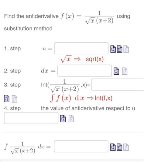 solved find the antiderivative f x x x 2 1 substitution