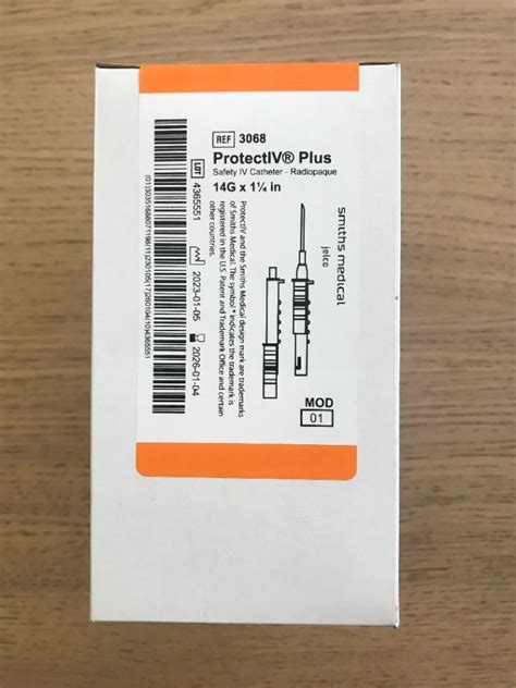 New Smiths Medical 3068 Protectiv Plus Safety Iv Catheter Radiopaque