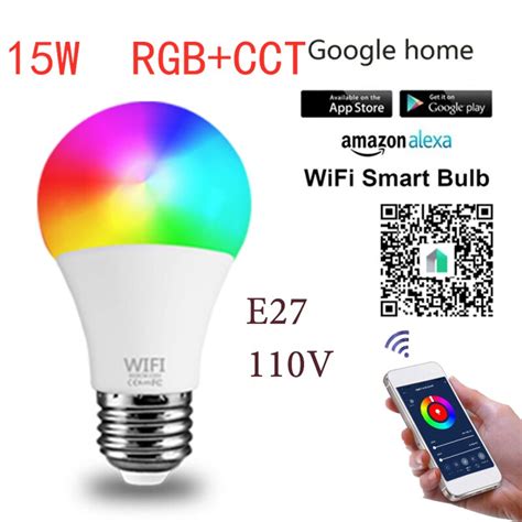 W WiFi Smart Light Bulb E B Dimmable RGB CCT Grandado