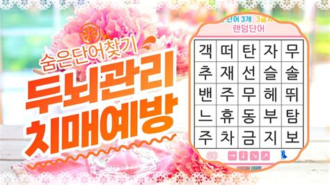 두뇌 훈련 치매 예방을 한번에 숨은단어찾기 치매예방 퀴즈 초성퀴즈 단어퀴즈 두뇌운동 뇌건강 치매테스트 기억력 집중력 강화 재밌는 퀴즈 Youtube