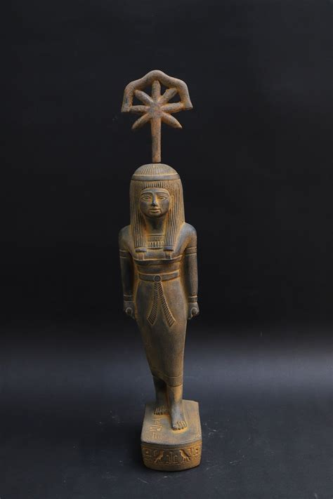 Handcrafted Seshat Statue 35cm Basalt Egyptian Goddess Of Wisdom Etsy