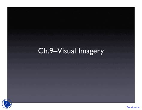 Visual Imagery Cognitive Psychology Lecture Slides Docsity