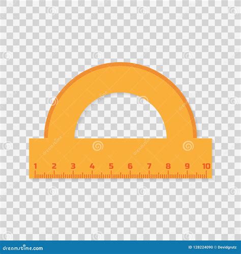 Wooden Protractor Isolated Instrument Of Measurement Vector Illustration Stock Vector