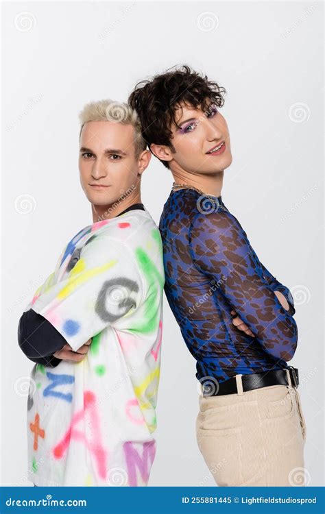 Blonde Gay Man And Smiling Stock Image Image Of Genderqueer 255881445