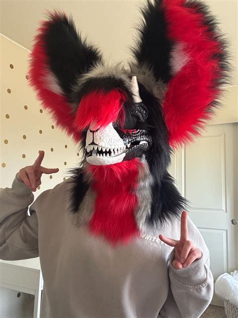 High Quality Fully Furred Dino Mask Etsy