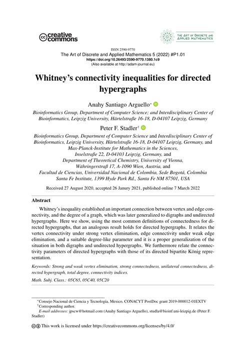 Pdf Whitneys Connectivity Inequalities For Directed Hypergraphs