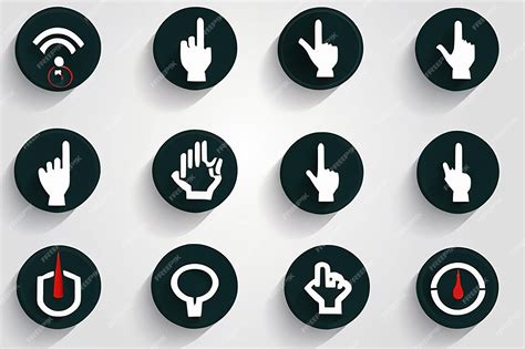 Hand Cursor Icon Set Click Icon Vector Hand Click Pointer Premium Ai Generated Image