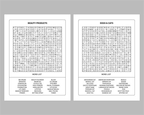 200 Themed Word Search Puzzles Printable Activity Book With Solutions