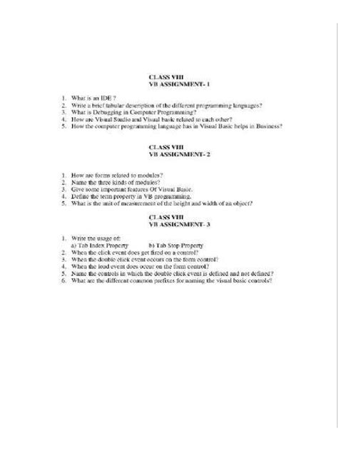 Computer Worksheet For Class 8 Pdf