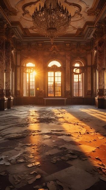 Premium Ai Image A Room With A Window That Saysthe Sun Is Setting