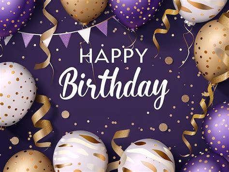 Birthday Purple Gold Images Free Download On Freepik