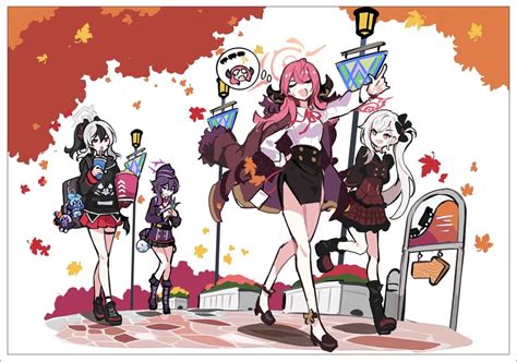 Kayoko Aru Mutsuki Haruka Kuro And 1 More Blue Archive Drawn By Ideolo Danbooru