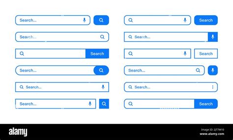 Various Search Bars With Outline Border Internet Browser Engine With