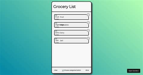 React Grocery List Codesandbox
