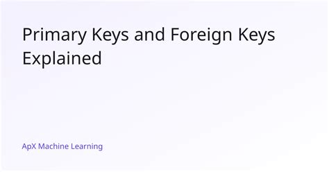 Primary Keys And Foreign Keys Explained