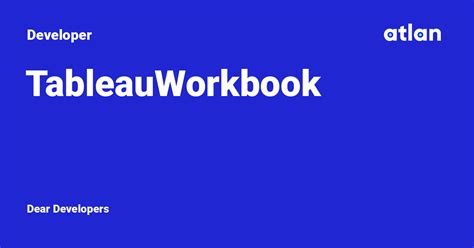 Tableauworkbook Developer