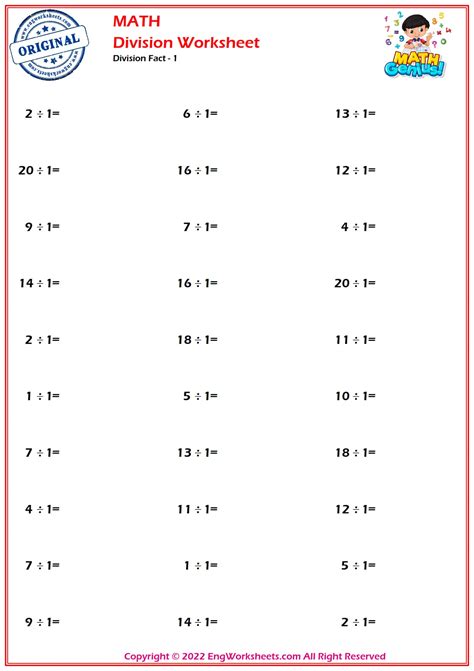 Division Facts Worksheets And Exercise Engworksheets
