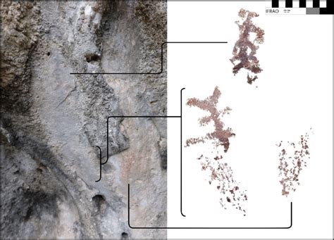 faded and calcite covered motifs at dari 3 photograph left and