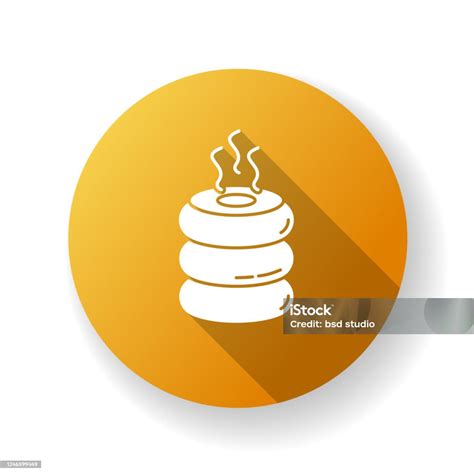 공기 청정기 증기 가습기 노란색 평면 디자인 긴 그림자 문벌 아이콘 가전 제품 가정용 공기 이온화기 수분 기화기 컨디셔닝 국내