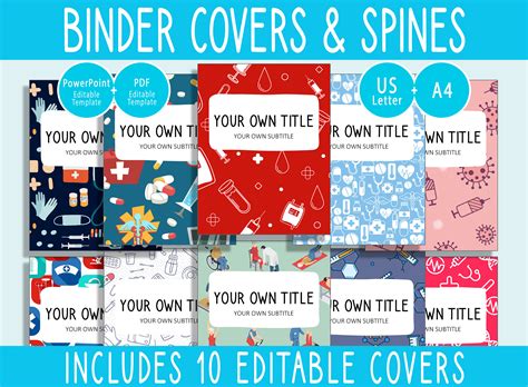10 Editable Nursing Binder Covers Includes 1 15 2 Spines Available