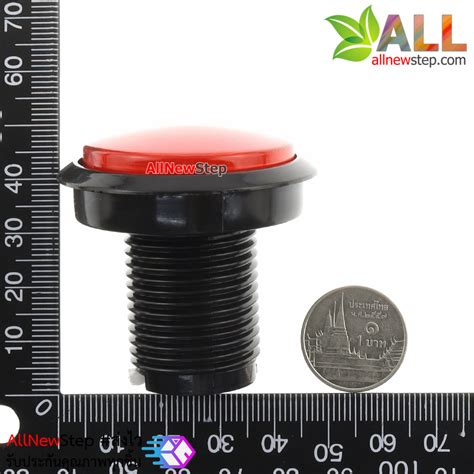 ปุ่มกดตู้เกม สวิตช์กดติดปล่อยดับขนาดใหญ่ 46mm พร้อมไฟ Led สีน้ำแดง