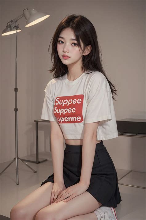 현실적인 슬랜더 몸매의 Ai 후방 