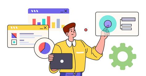 Man Programming Software Data Analysis And Chart Graphics Envato