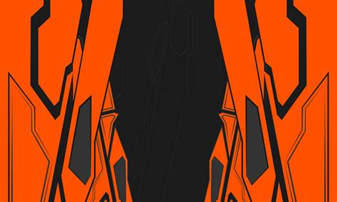 미래 지향적인 오렌지와 블랙 로봇 게이밍 추상적 배경 테크노 플랫 백그라운드 Brand Name Video Game에 대한 스톡 벡터 아트 및 기타 이미지 Brand