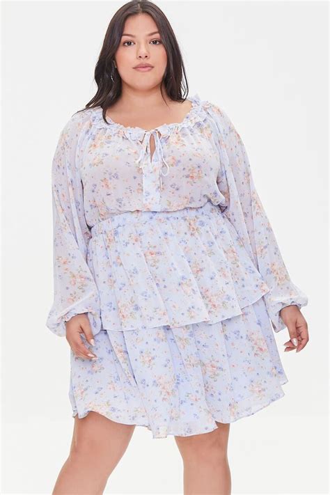 Plus Size Floral Mini Dress