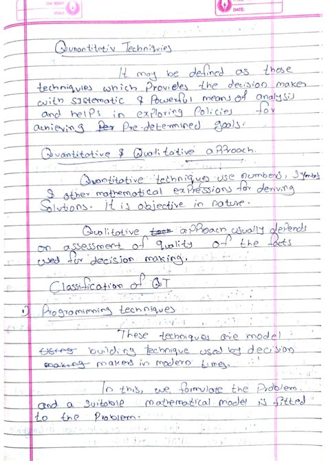Quantitative Techniques Studocu