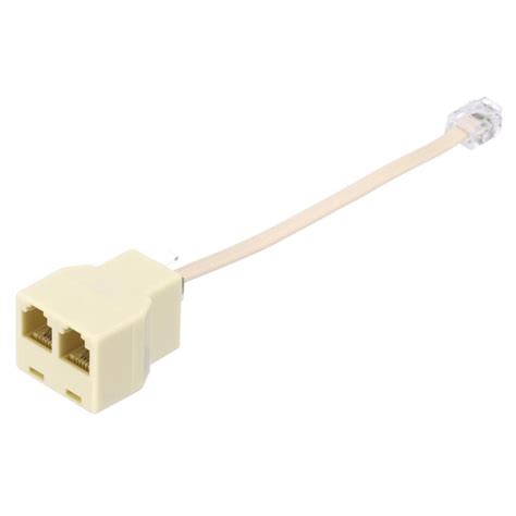 【楽天市場】uxcell 電話ジャックスプリッター Rj11 6p4c電話線2分配器アダプター ランドライン用 0 5フィート イエロー