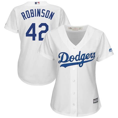 Majestic Jackie Robinson Brooklyn Dodgers Womens White Cool Base