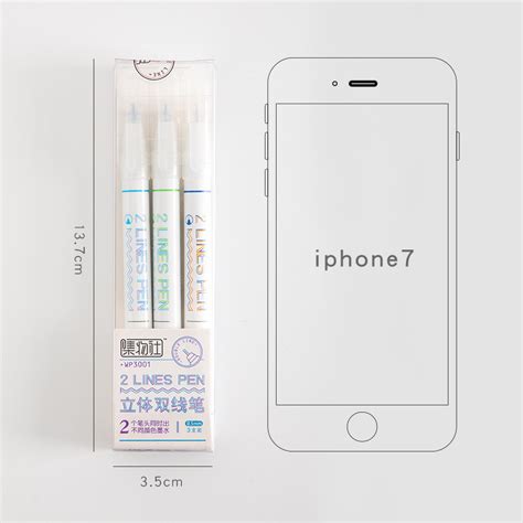 立体双线笔彩色集物社双色划重点记号笔学生用手帐笔轮廓笔荧光笔 虎窝淘