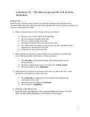 The Microscope And The Cell Activity Characteristics Course Hero