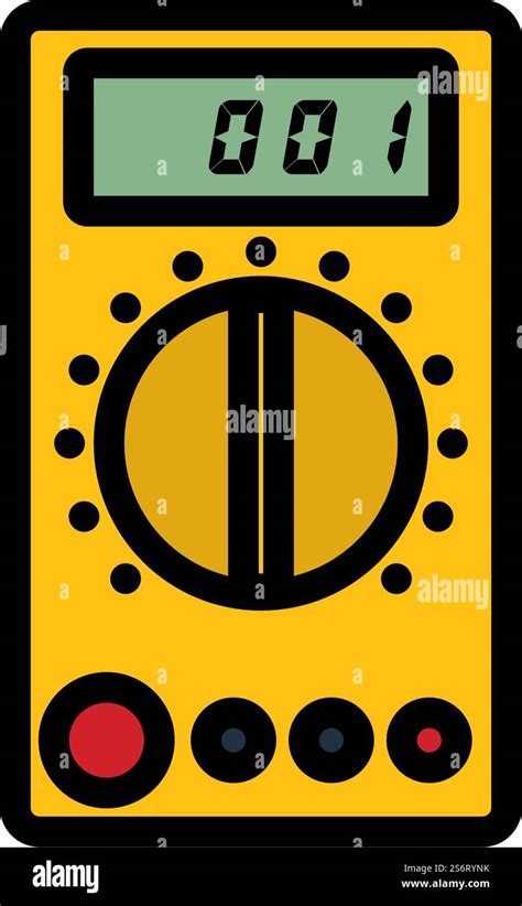 Multimeter Icon Editable Bold Outline With Color Fill Design Vector Illustration Stock Vector