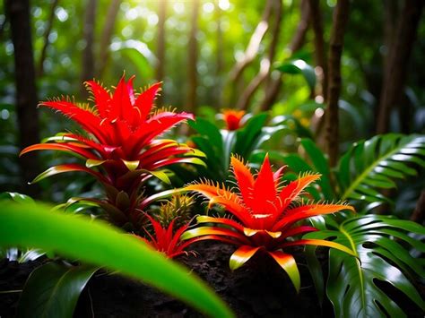 Premium Photo Vivid Bromeliad Bromance