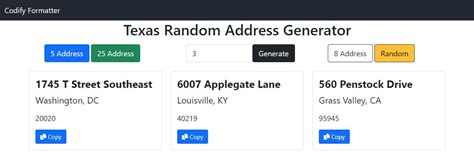 Random Address Generator Texas Get Fake Addresses Instantly