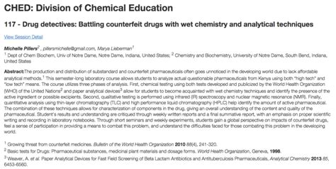 Pdf Drug Detectives Battling Counterfeit Drugs With Wet Chemistry And Analytical Techniques