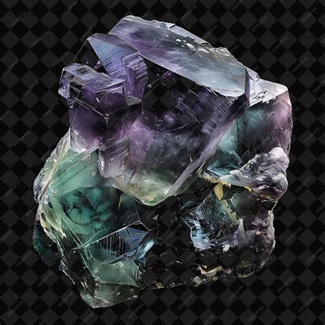Fluorite Crystal With Isometric Shape And A Range Of Colors Png Neon