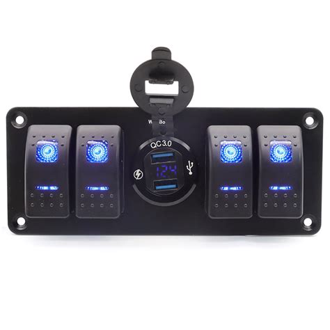 船型开关 5p On Off 绿灯 汽车开关价格 船型开关生产厂家 多功能面板开关 瓦特博思