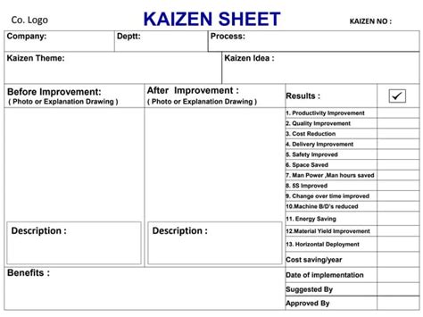 Kaizen Sheet 1 Pdf