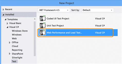 Performance Complete Create A Web Performance And Load Test Project