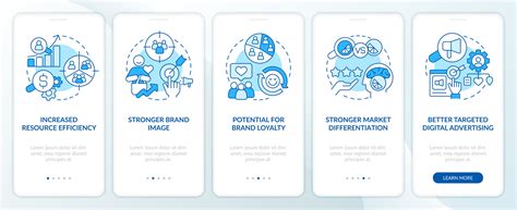 Benefits Of Market Segmentation Blue Onboarding Mobile App Screen Walkthrough 5 Steps Editable