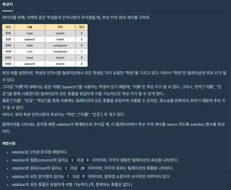 프로그래머스 LEVEL2 후보키 Python