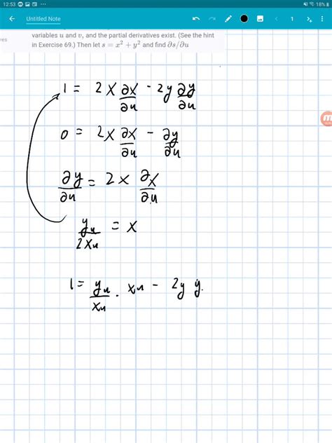 Find ∂x ∂u And ∂y ∂u If The Equations Ux2 Y2 And Vx2 Y Define