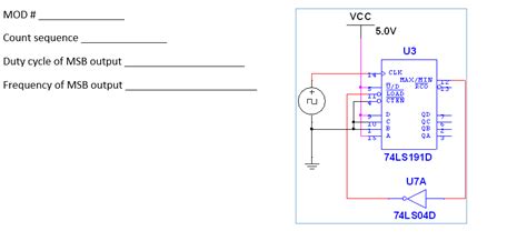 Solved Mod Count Sequence Duty Cycle Of Msb Output