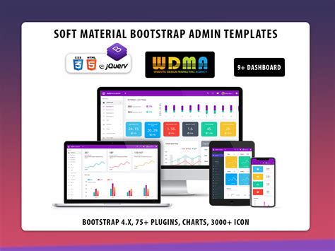Soft Material Streamline Your Workflow With Bootstrap Admin Dashboard